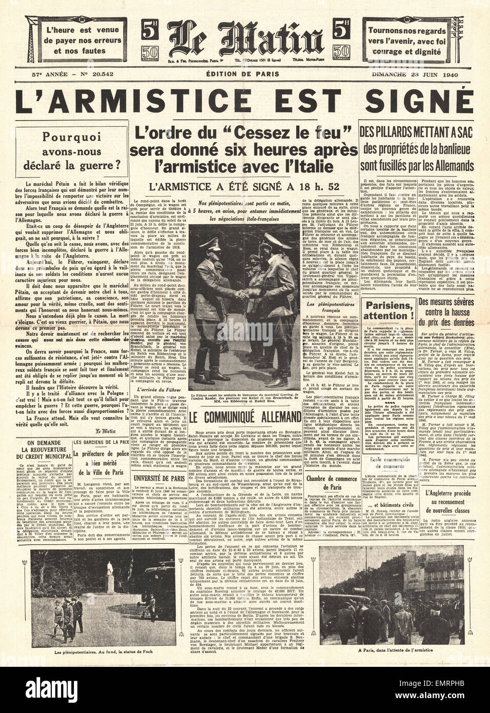 French newspaper 1940 hi-res stock photography and images - Alamy