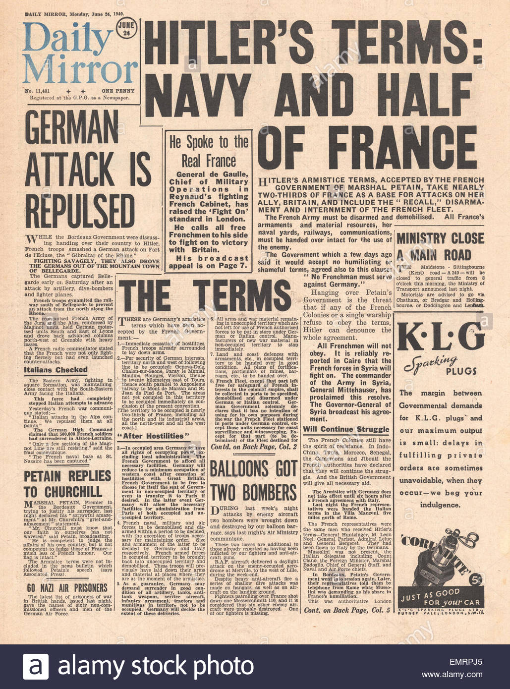 The French Newspaper 1940 Stock Photos & The French Newspaper 1940 ...