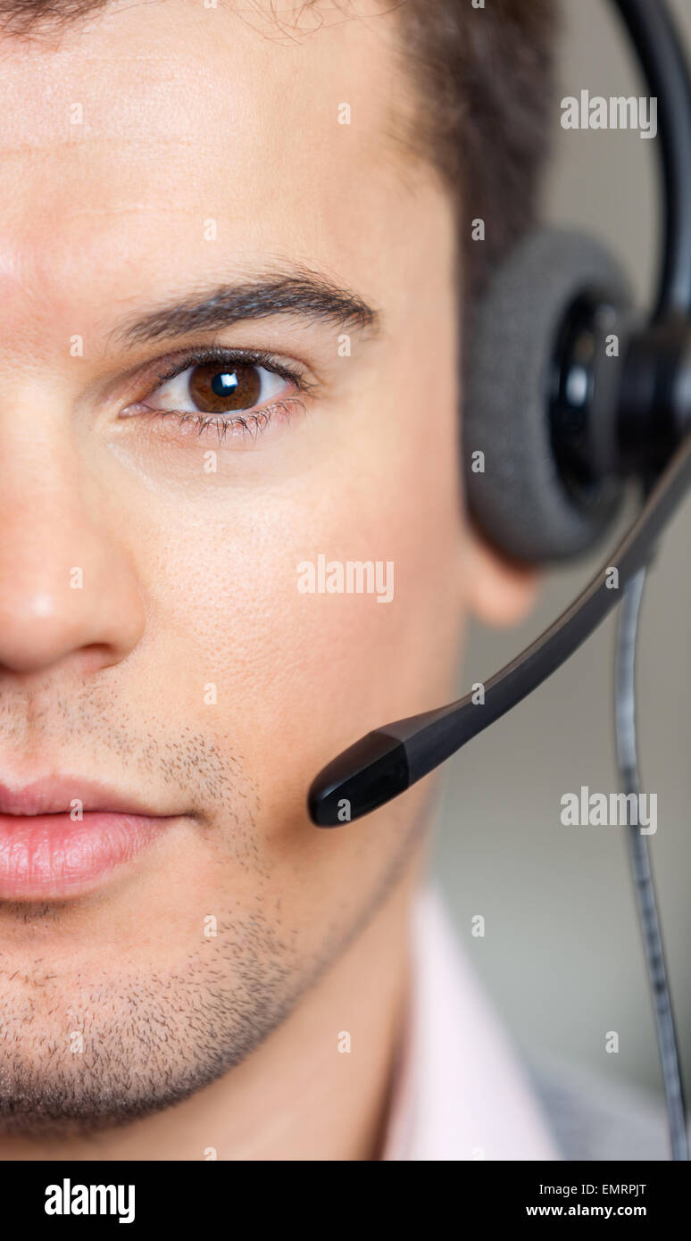 Confident Customer Service Representative Wearing Headset Stock Photo ...