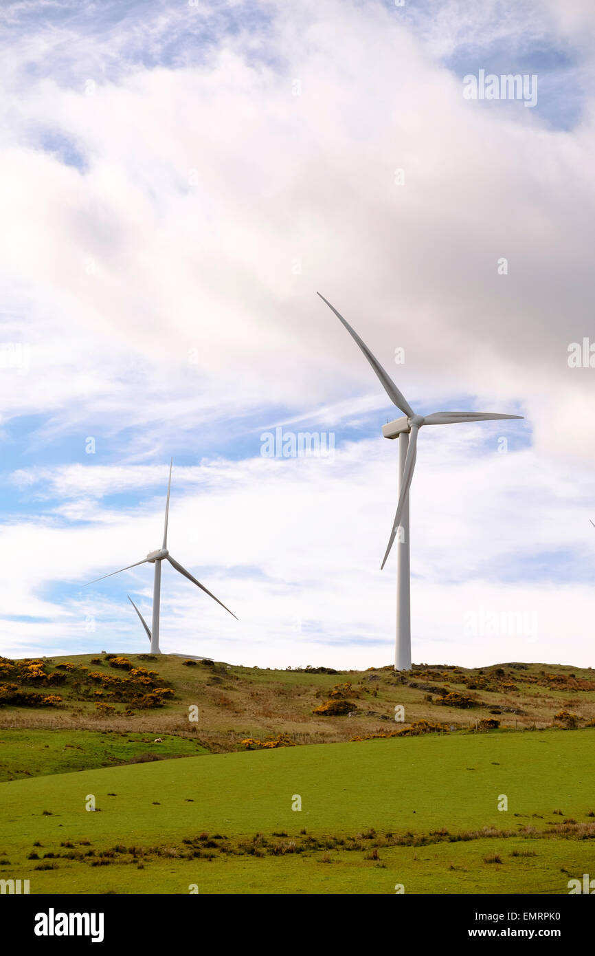 Wind powered turbines generating electricity, Largs, Scotland, UK Stock ...