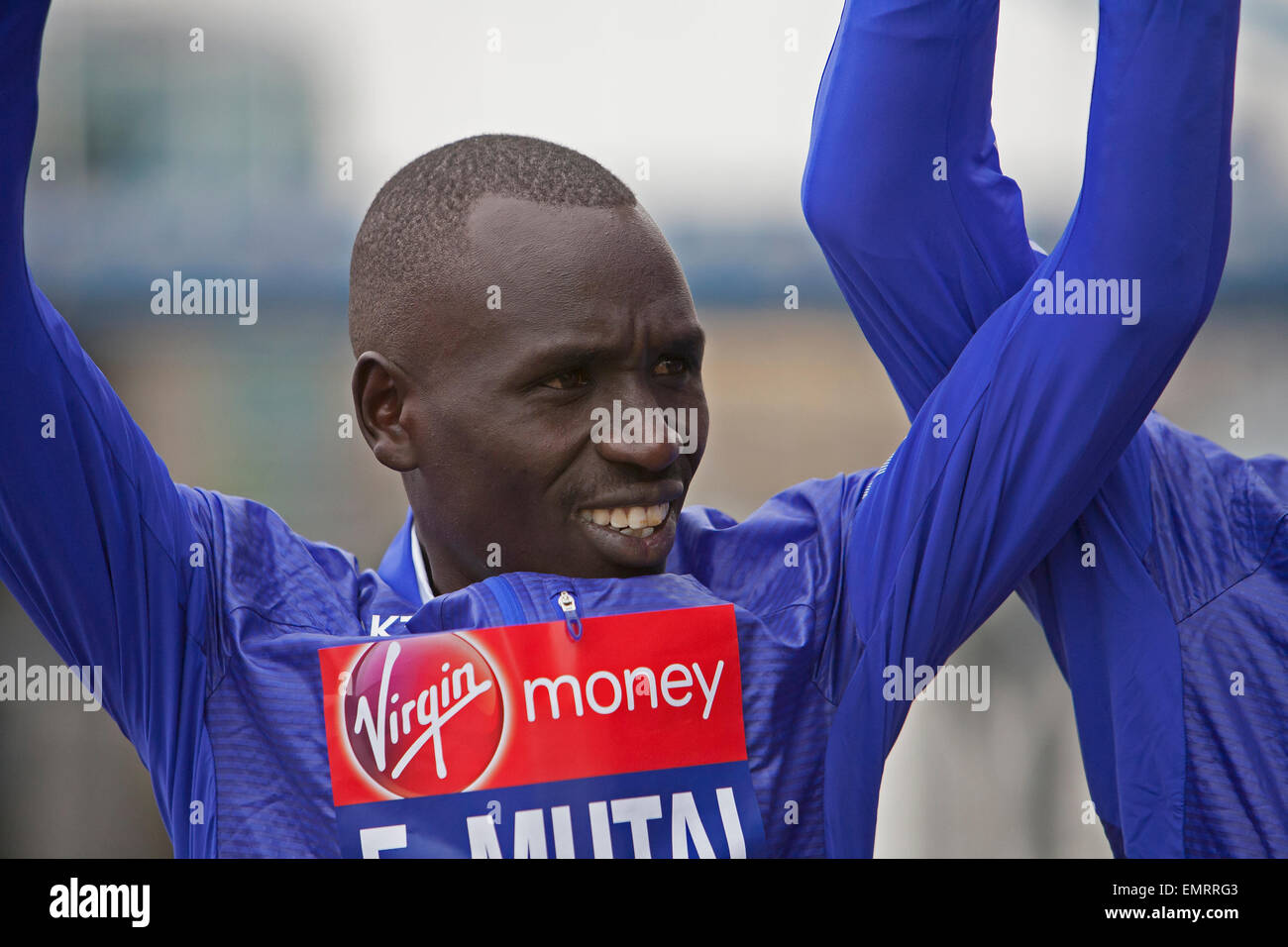 Emmanuel Mutai poses at the Virgin Money London Marathon Elite men ...