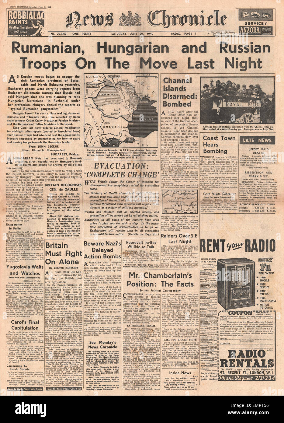 June 1940 newspaper hi-res stock photography and images - Alamy