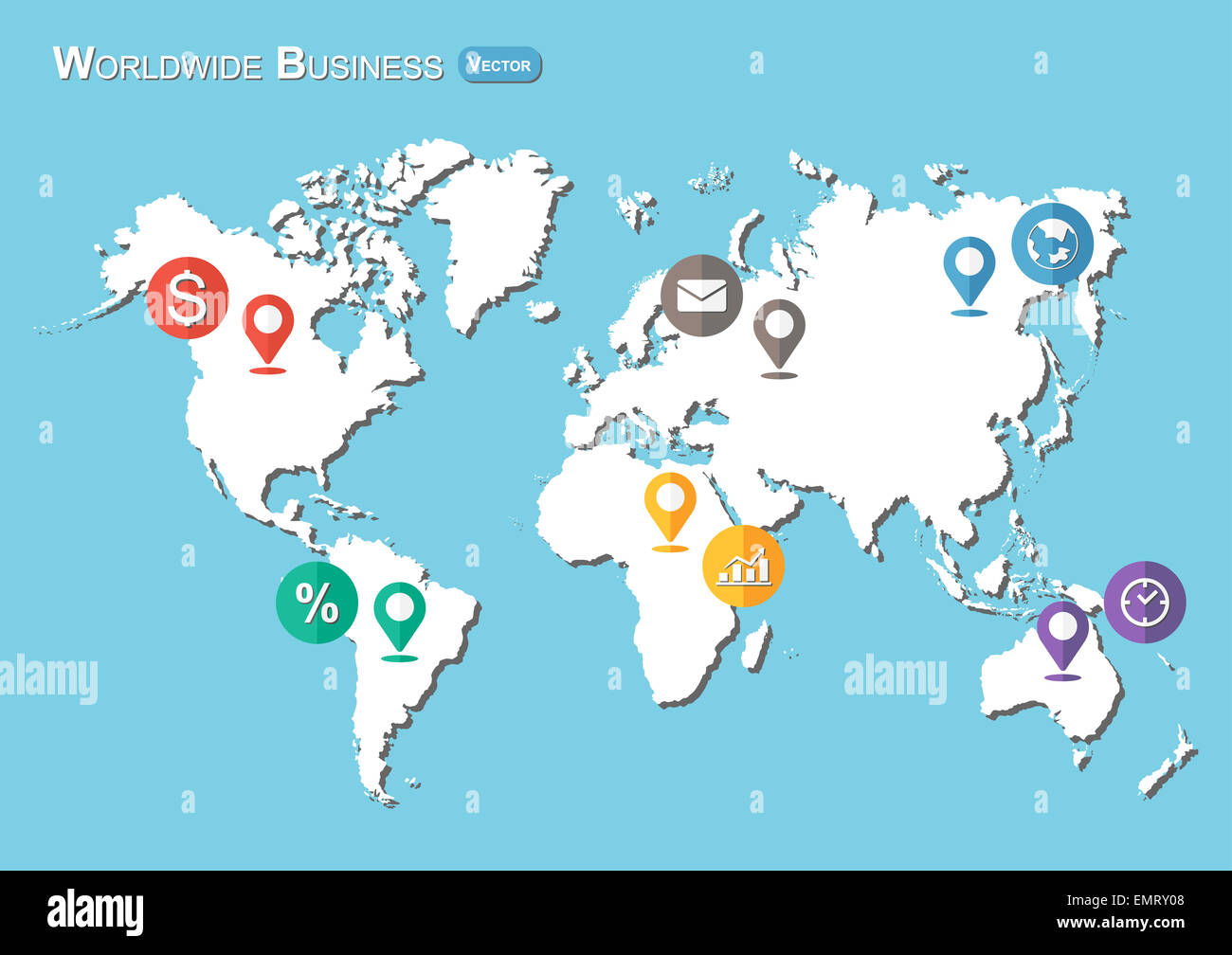 World Map Flat Design