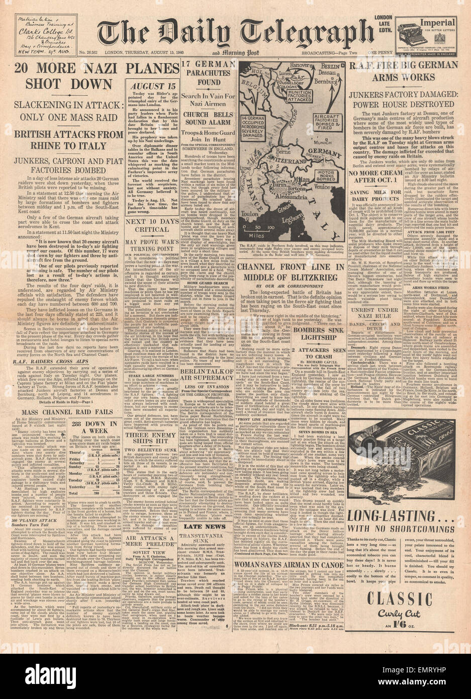 Daily telegraph raf hi-res stock photography and images - Alamy