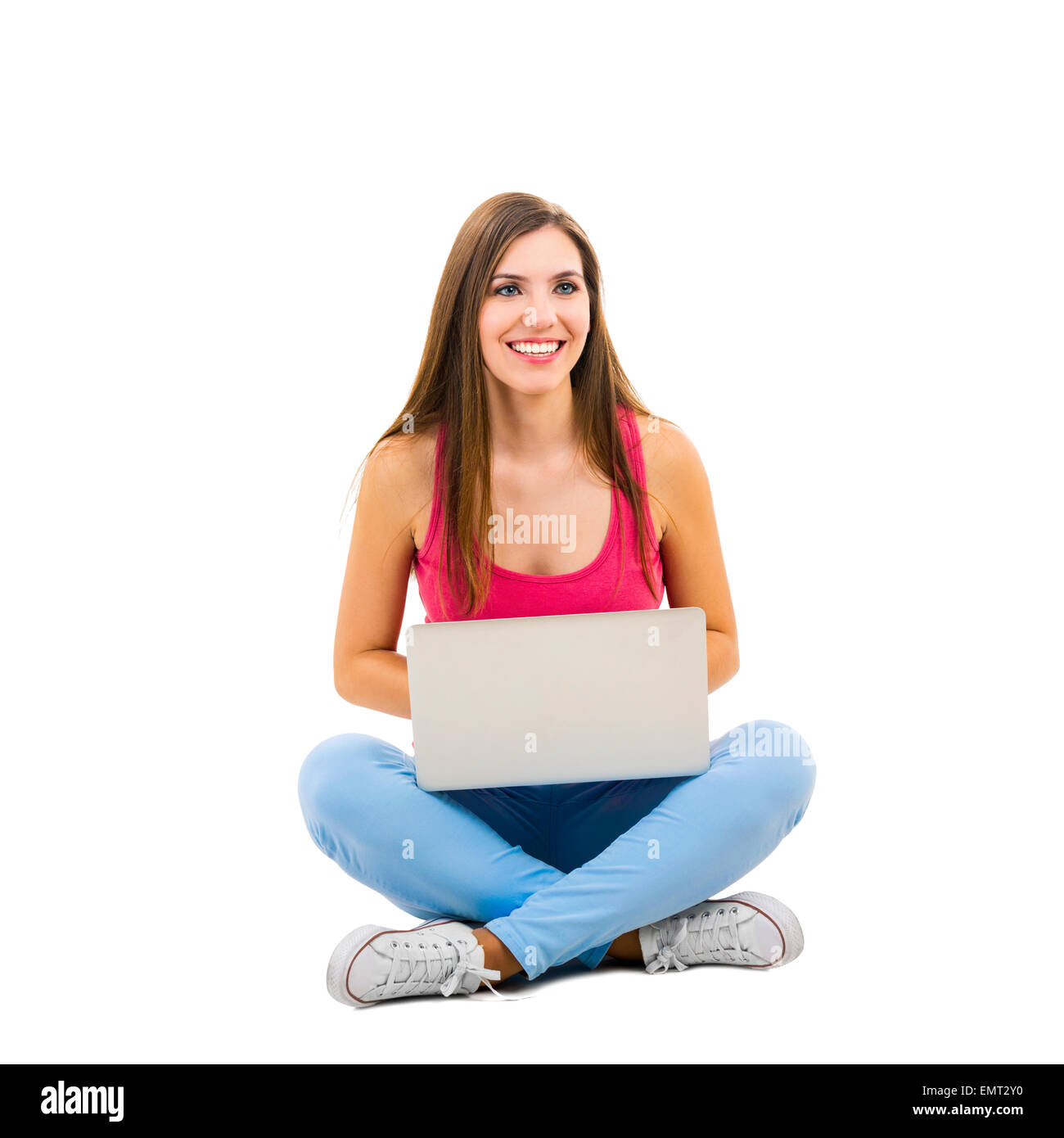 Woman sitting with crossed legs hi-res stock photography and images - Alamy