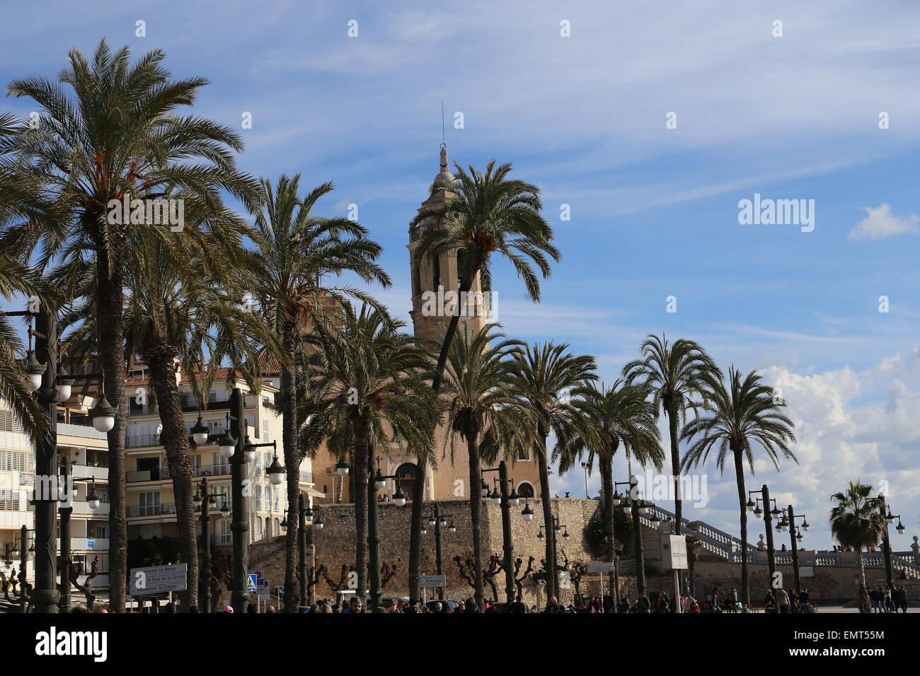 Spain. Catalonia. Sitges. Seafront promenade Stock Photo - Alamy