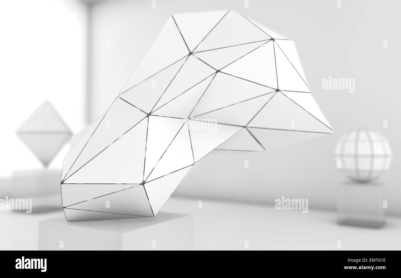 Abstract geometric shapes stands on pedestals like museum pieces Stock ...