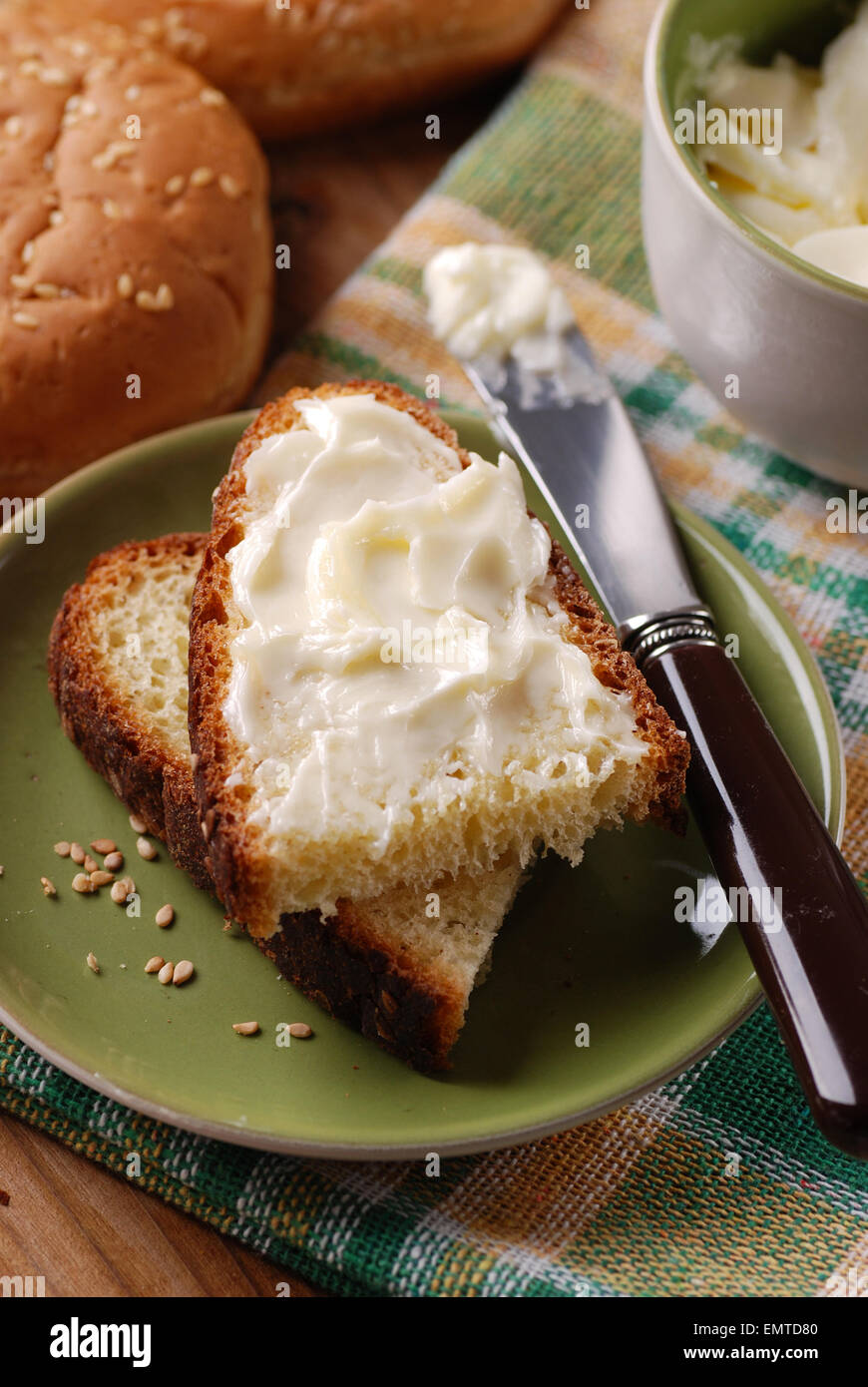 bread and butter for breakfast Stock Photo - Alamy