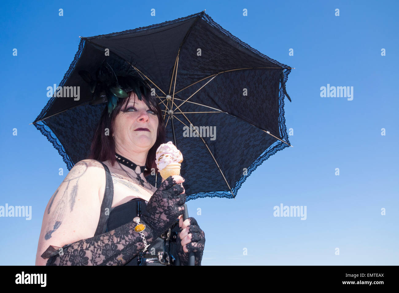 Goth eating ice cream hi-res stock photography and images - Alamy