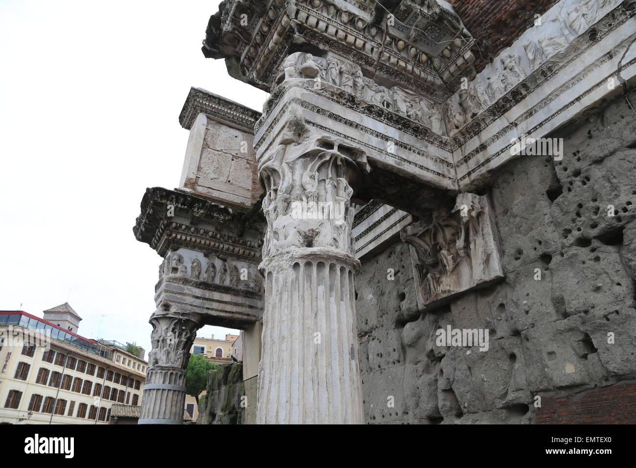 Italy. Rome. Forum of Nerva. Temple Minerva. 1st century AD. Remains ...