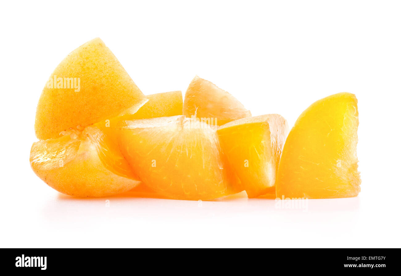 Bunch of pieces of apricot isolated on white background Stock Photo - Alamy
