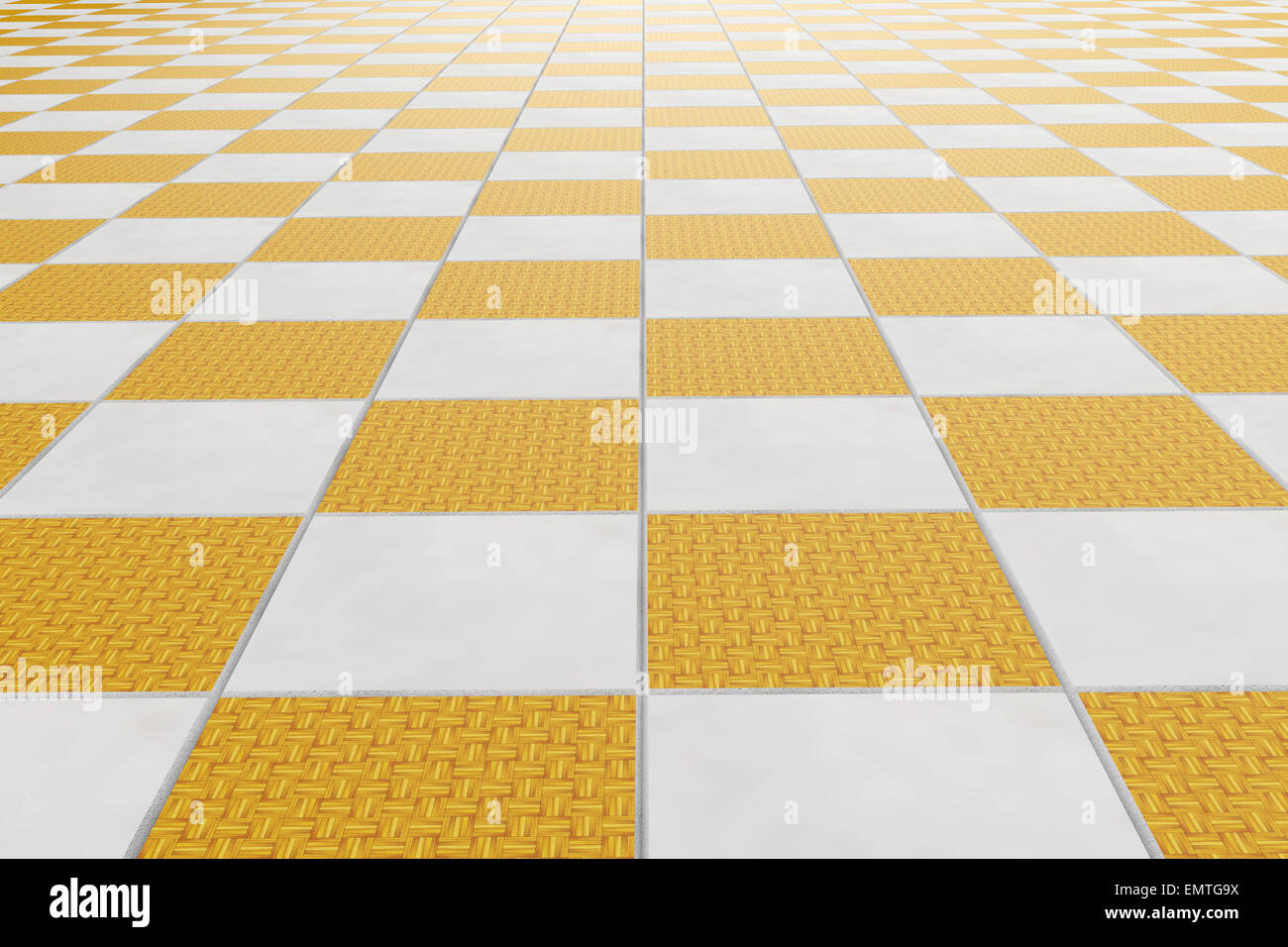 3d rendering of a square tiles floor Stock Photo - Alamy