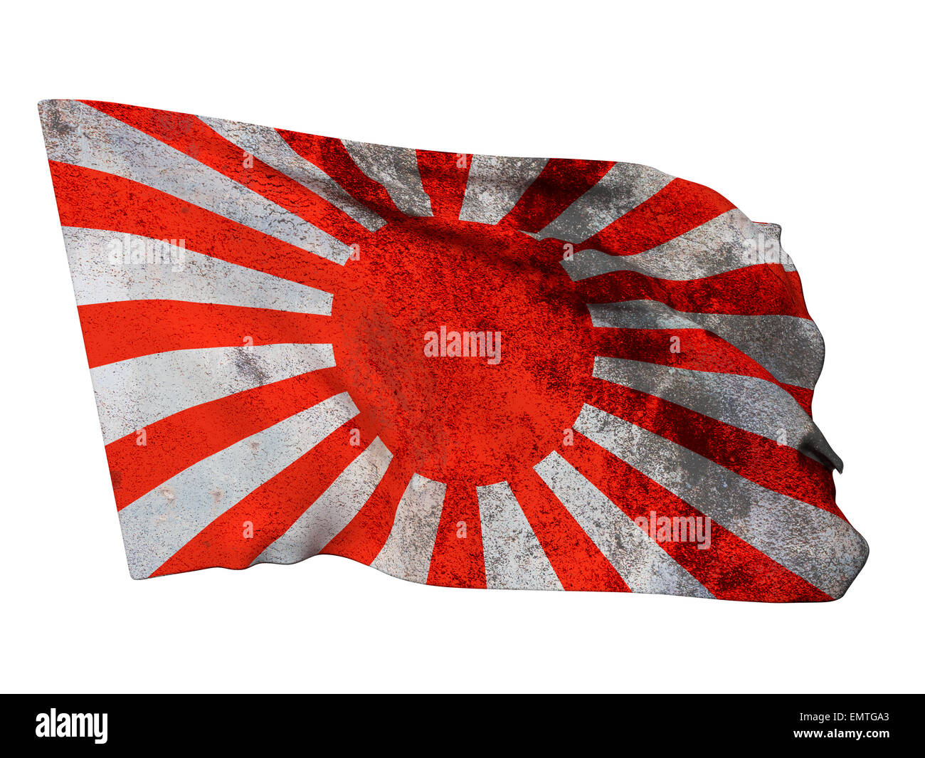 3d rendering of an old japanese flag Stock Photo - Alamy