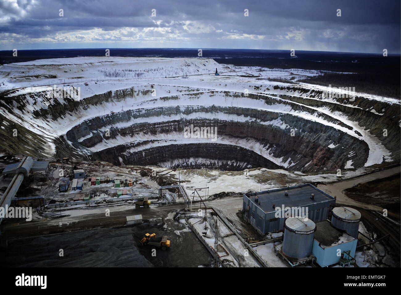 Mirny, Russia. 21st Apr, 2015. A view of the Mir open-pit mine at the ...