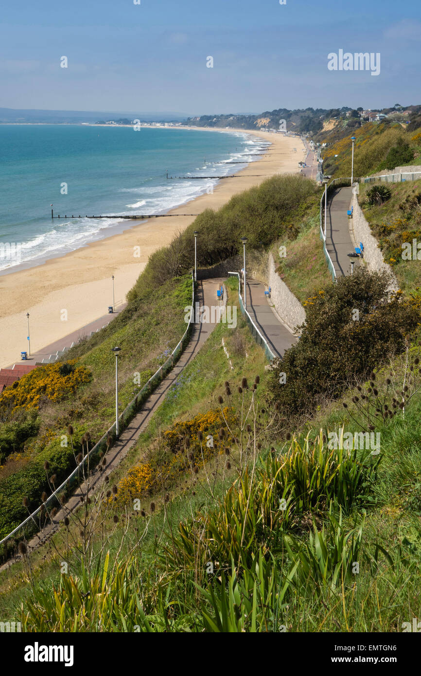 Bournemouth West Beach and Cliffs, Poole Bay, Dorset, England, UK Stock ...