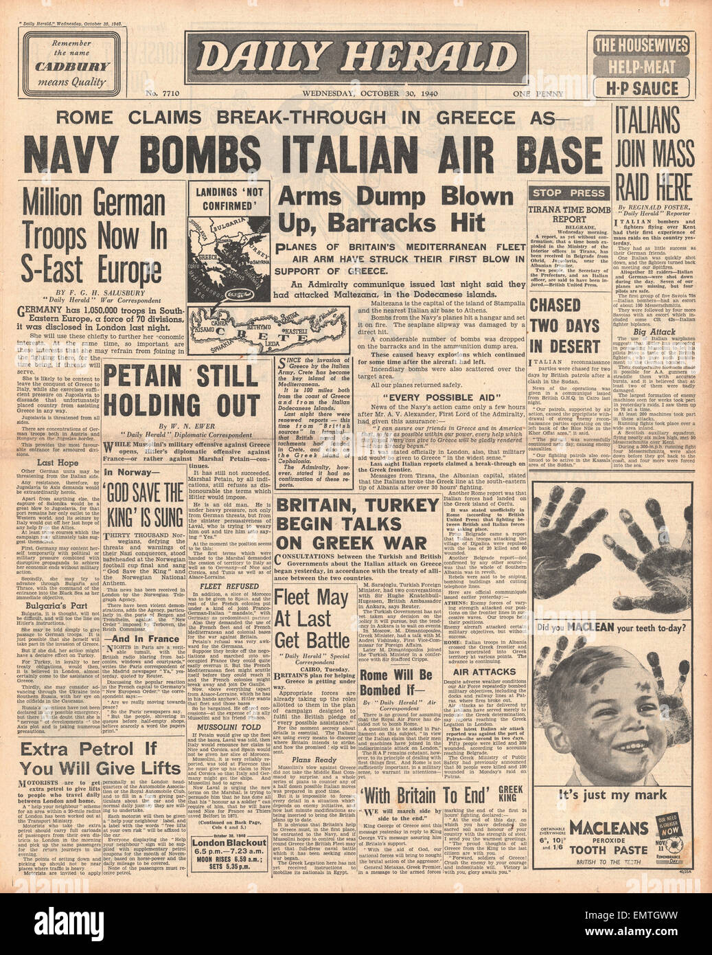 World war ii italy newspaper hi-res stock photography and images - Alamy