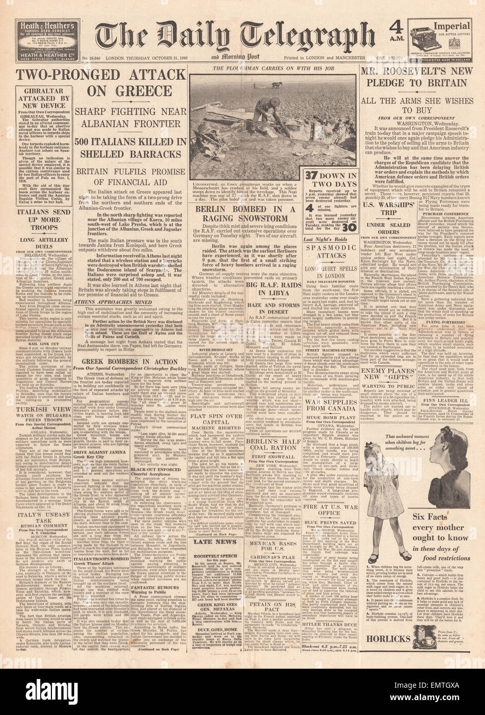 World war ii italy newspaper hi-res stock photography and images - Alamy