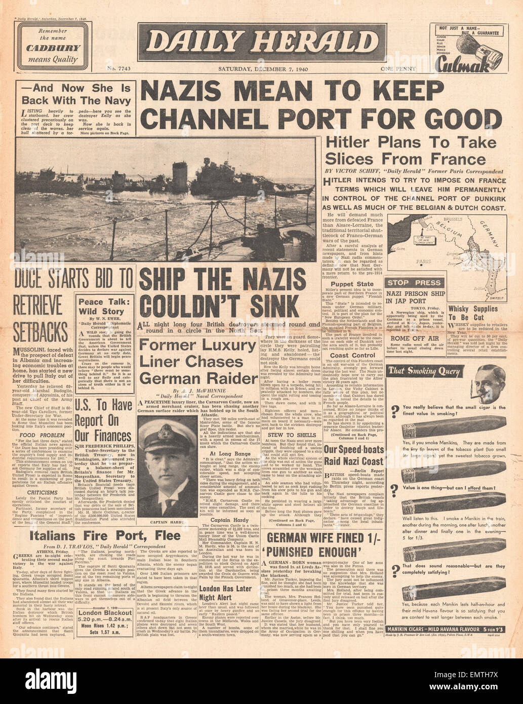 Dunkirk 1940 newspaper hi-res stock photography and images - Alamy