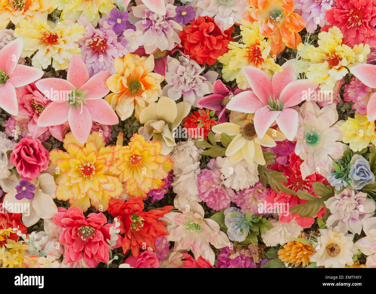 background with lots of colorful flowers Stock Photo - Alamy