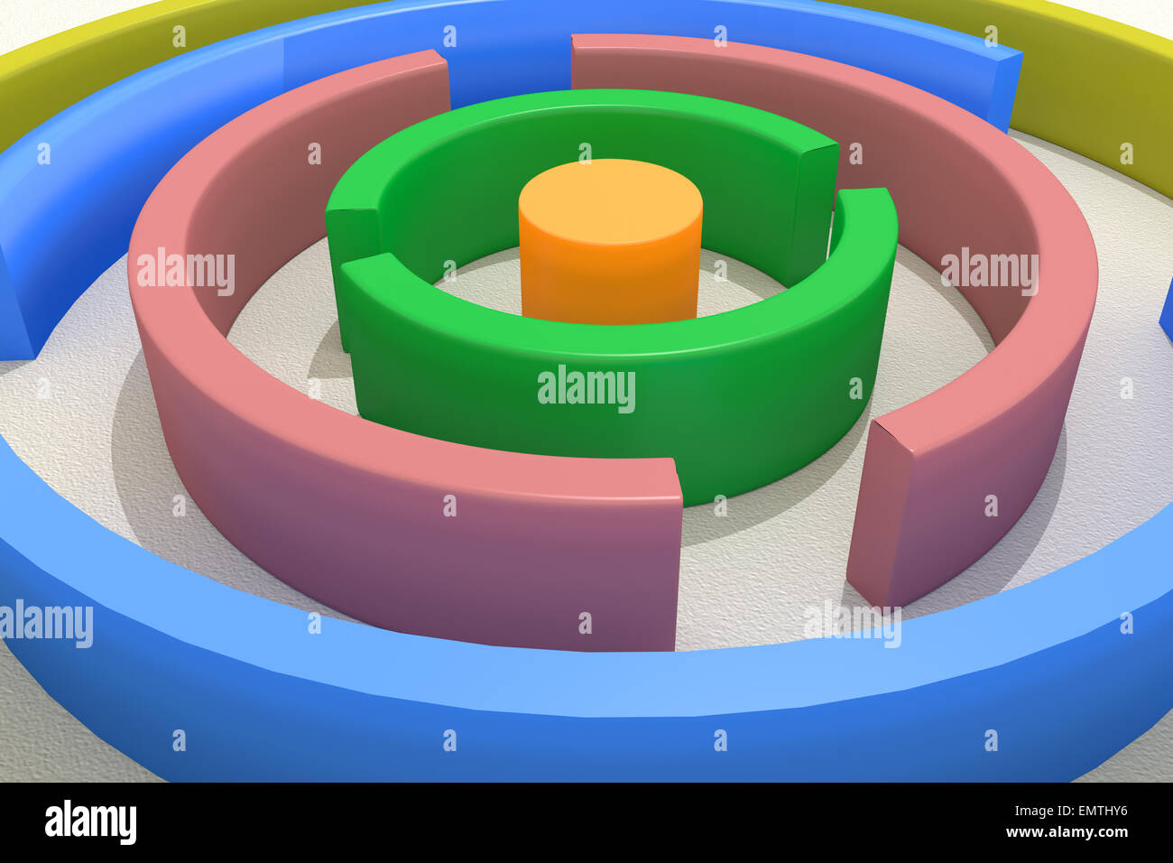 3d rendering of a circular maze Stock Photo - Alamy