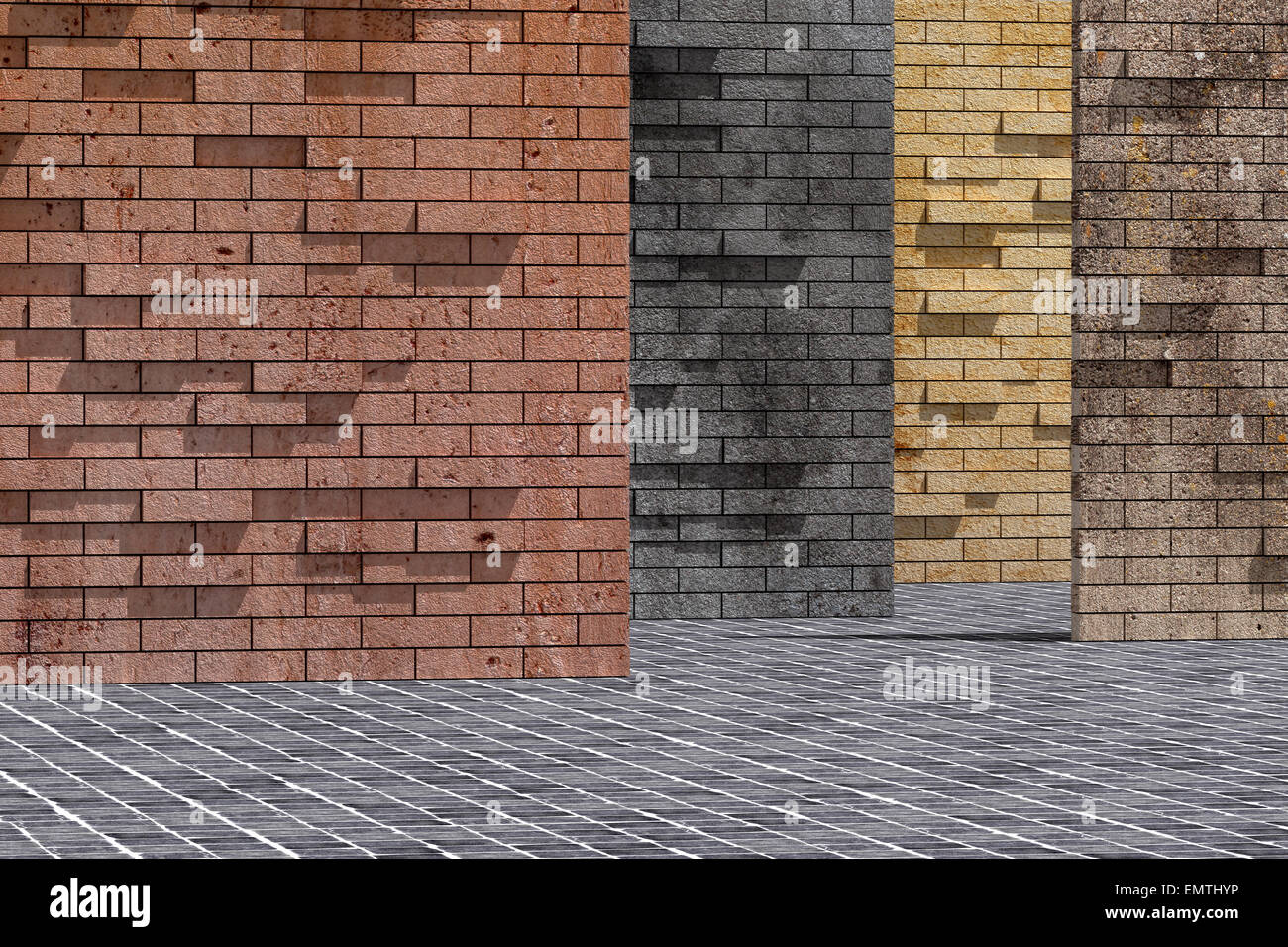 3d rendering of an old and dirty brick wall Stock Photo - Alamy