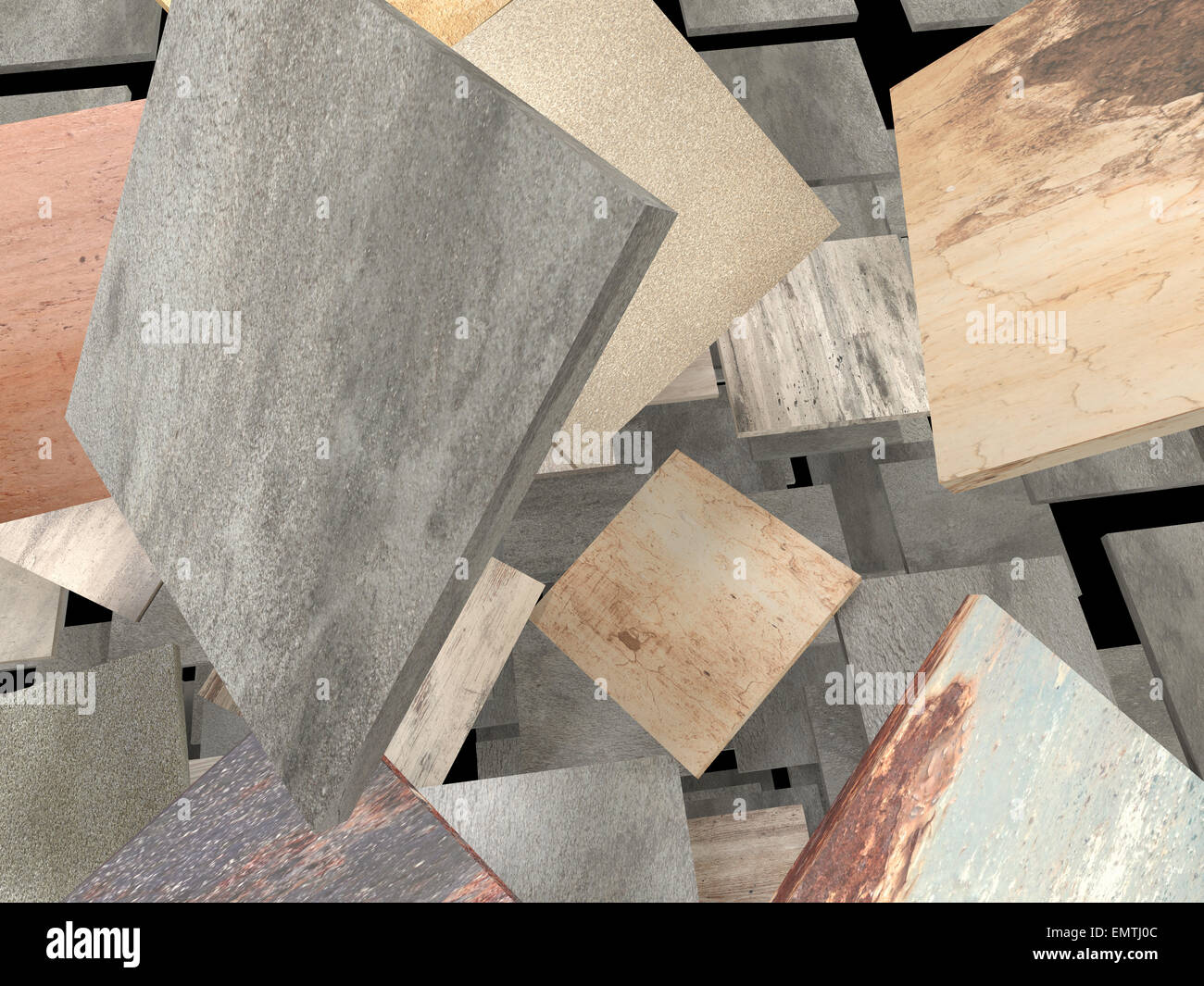 3d rendering of a lot of stones tiles Stock Photo - Alamy
