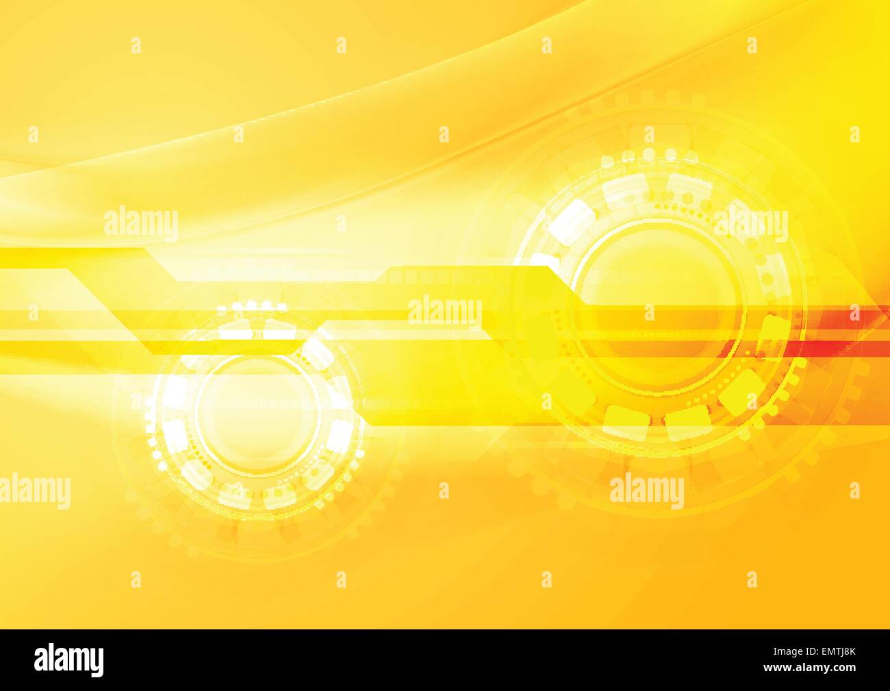 Abstract yellow wavy tech background. Vector design Stock Vector Image ...