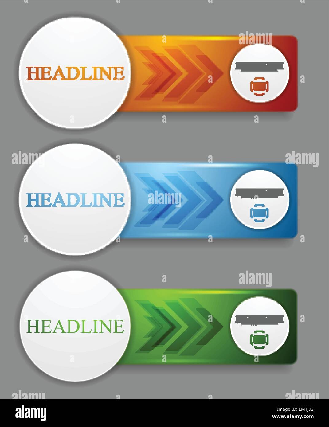 Abstract bright web headers design with arrows. Vector banners Stock ...