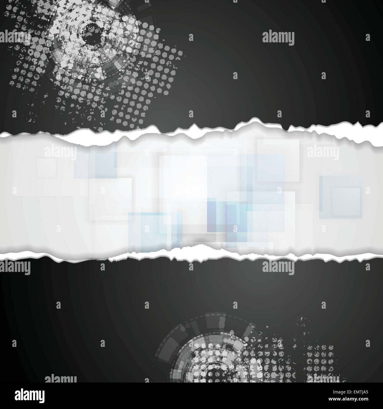 Grunge technical background with ragged edge paper. Vector design Stock ...