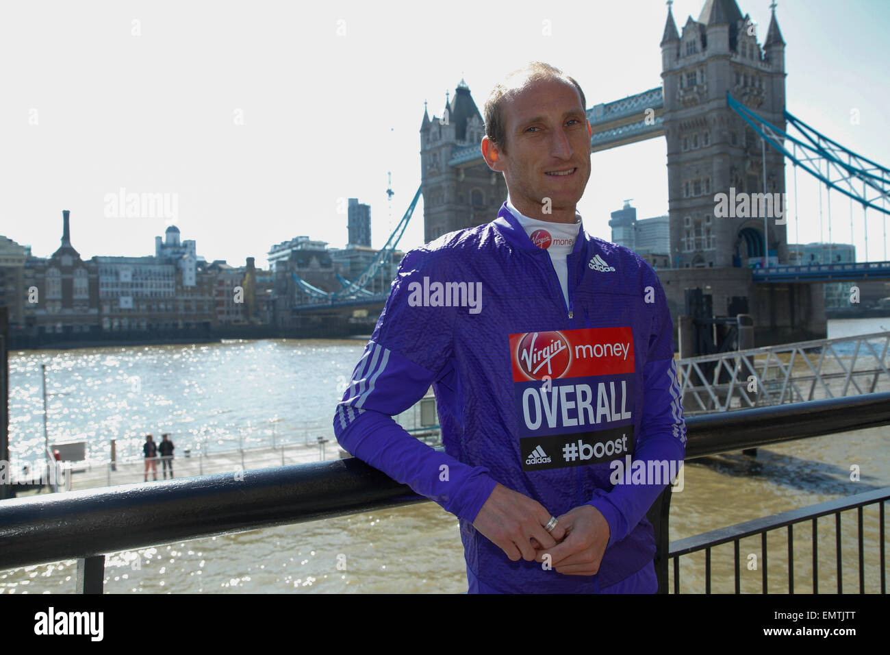 London, UK. 23rd April 2015. British marathon runner Scott Overall ...
