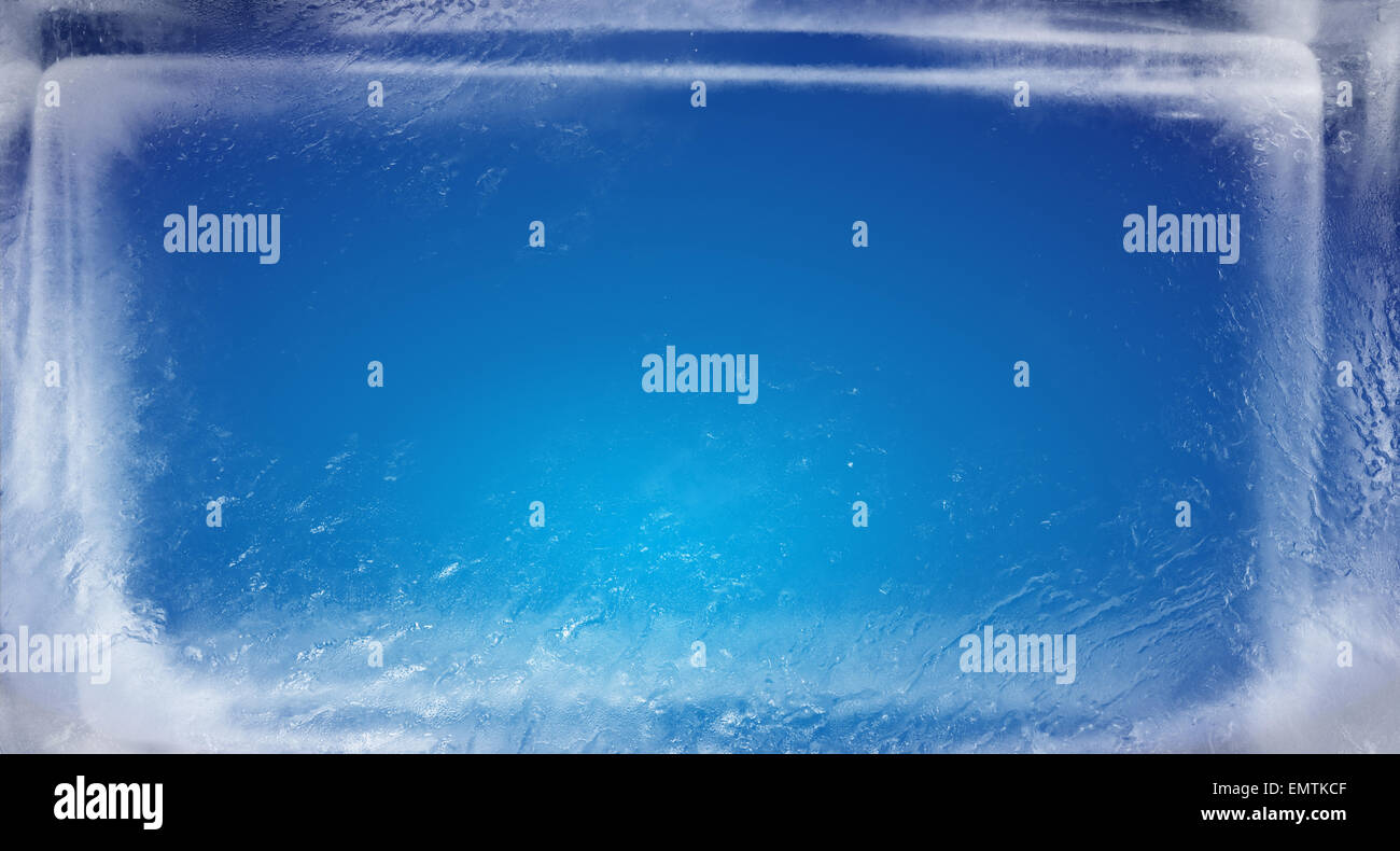 ice brick with blue background Stock Photo - Alamy