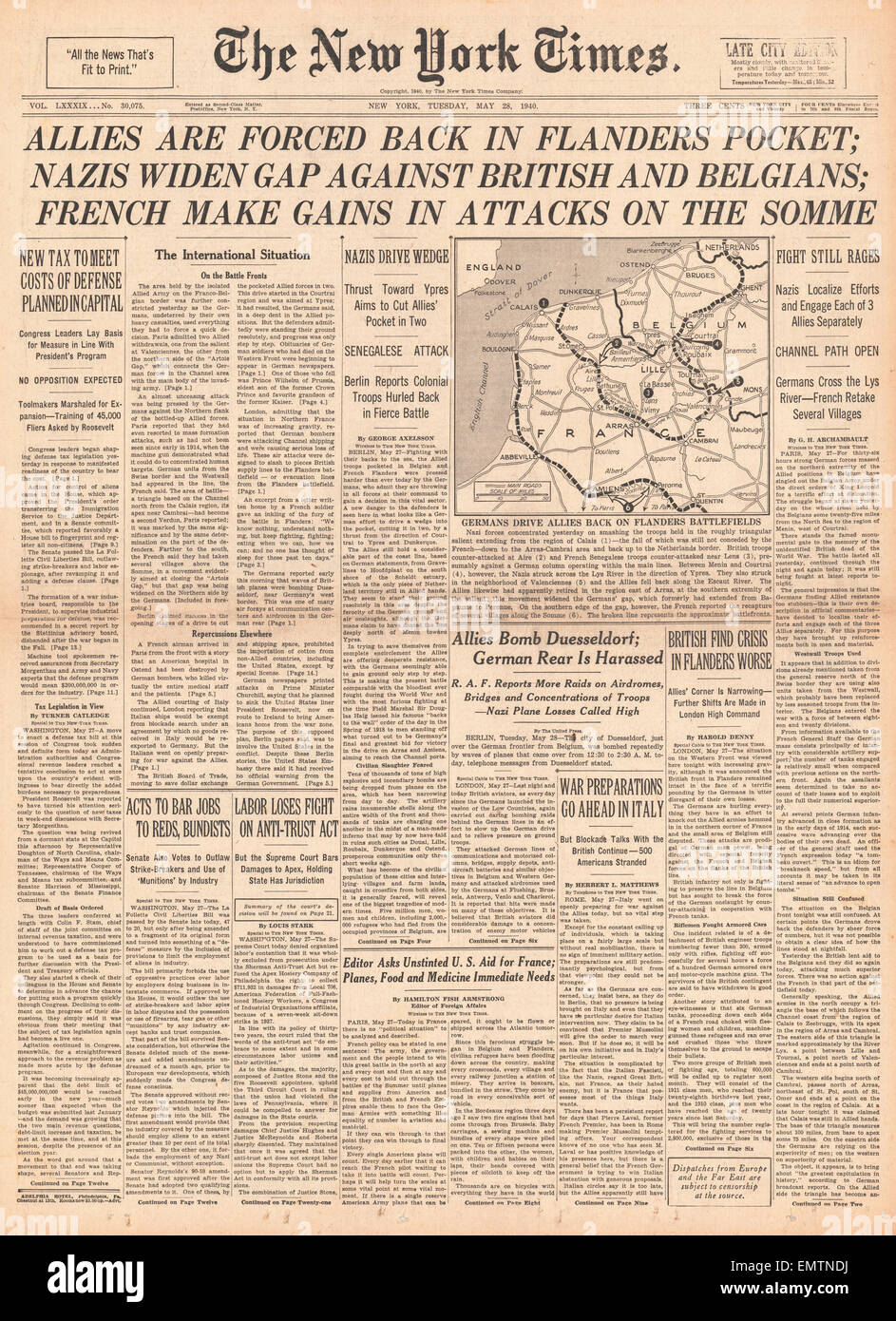 1940 front page New York Times Battle of Flanders Stock Photo - Alamy 1940 front page New York Times Battle of Flanders Stock Photo - Alamy