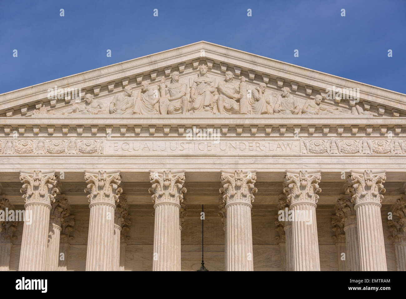 WASHINGTON, DC, USA - Equal Justice Under Law phrase engraved on front ...