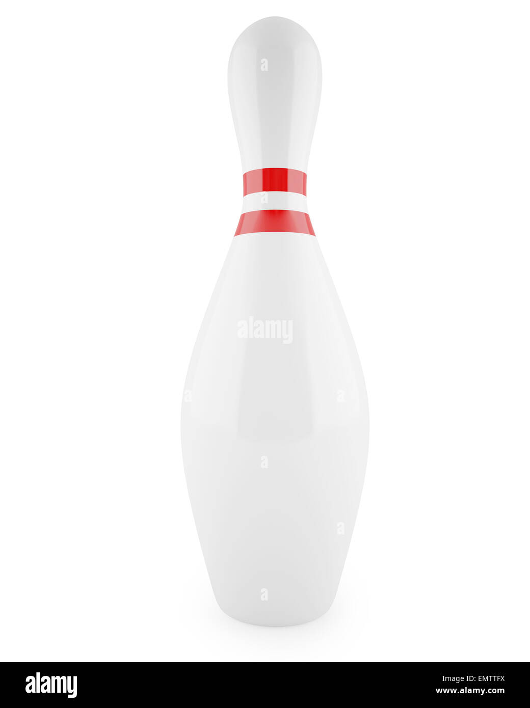 Single bowling pin with red stripes isolated on white background Stock ...