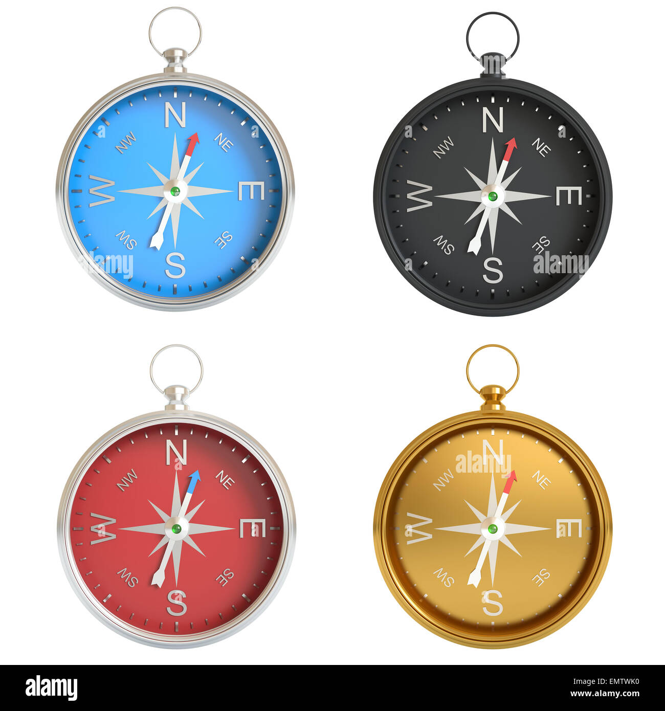 Antique brass compass on map hi-res stock photography and images - Alamy