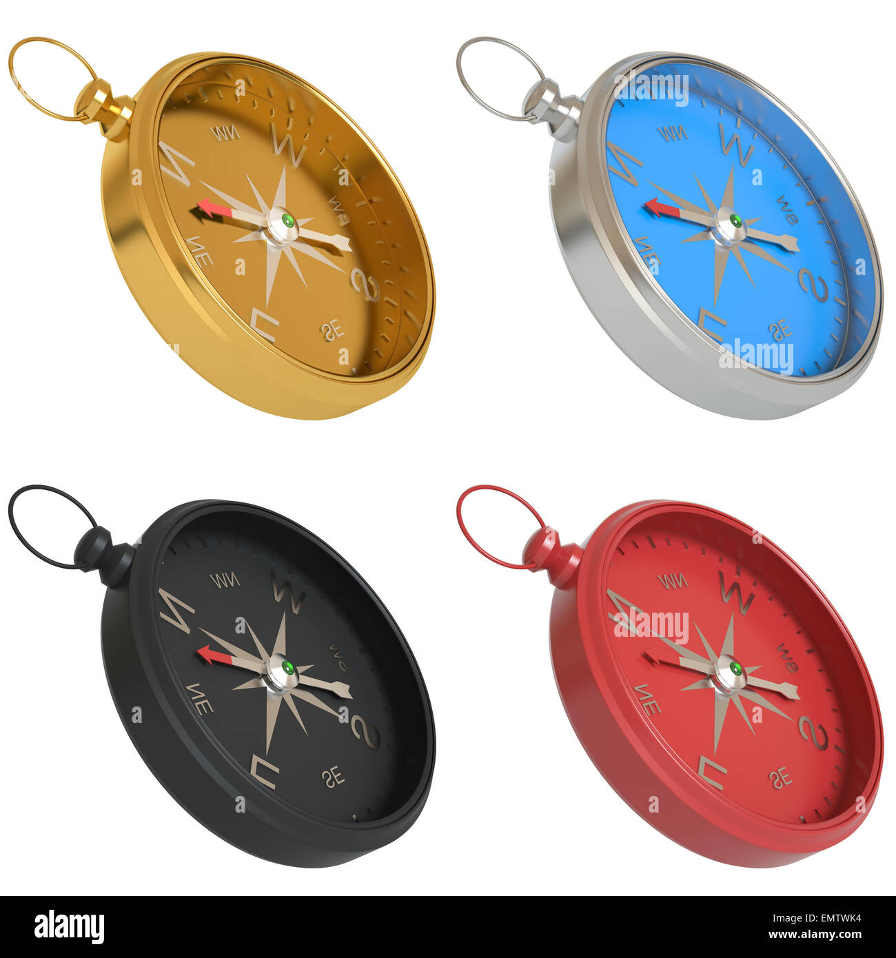 Antique brass compass on map hi-res stock photography and images - Alamy