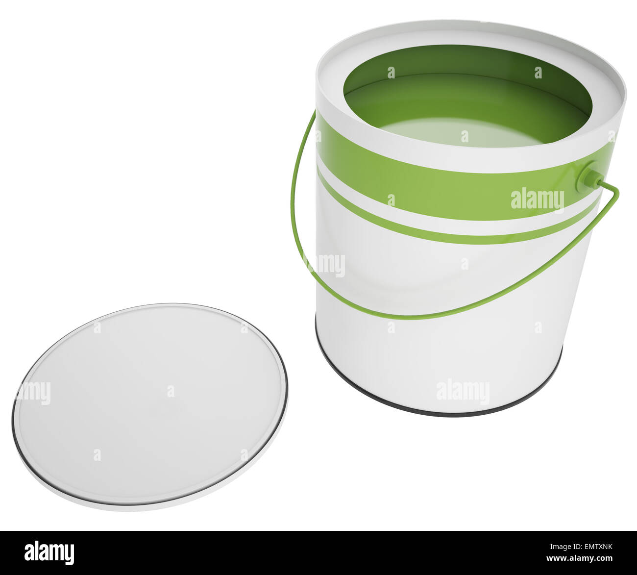 Full bank green paint isolated on white background Stock Photo - Alamy