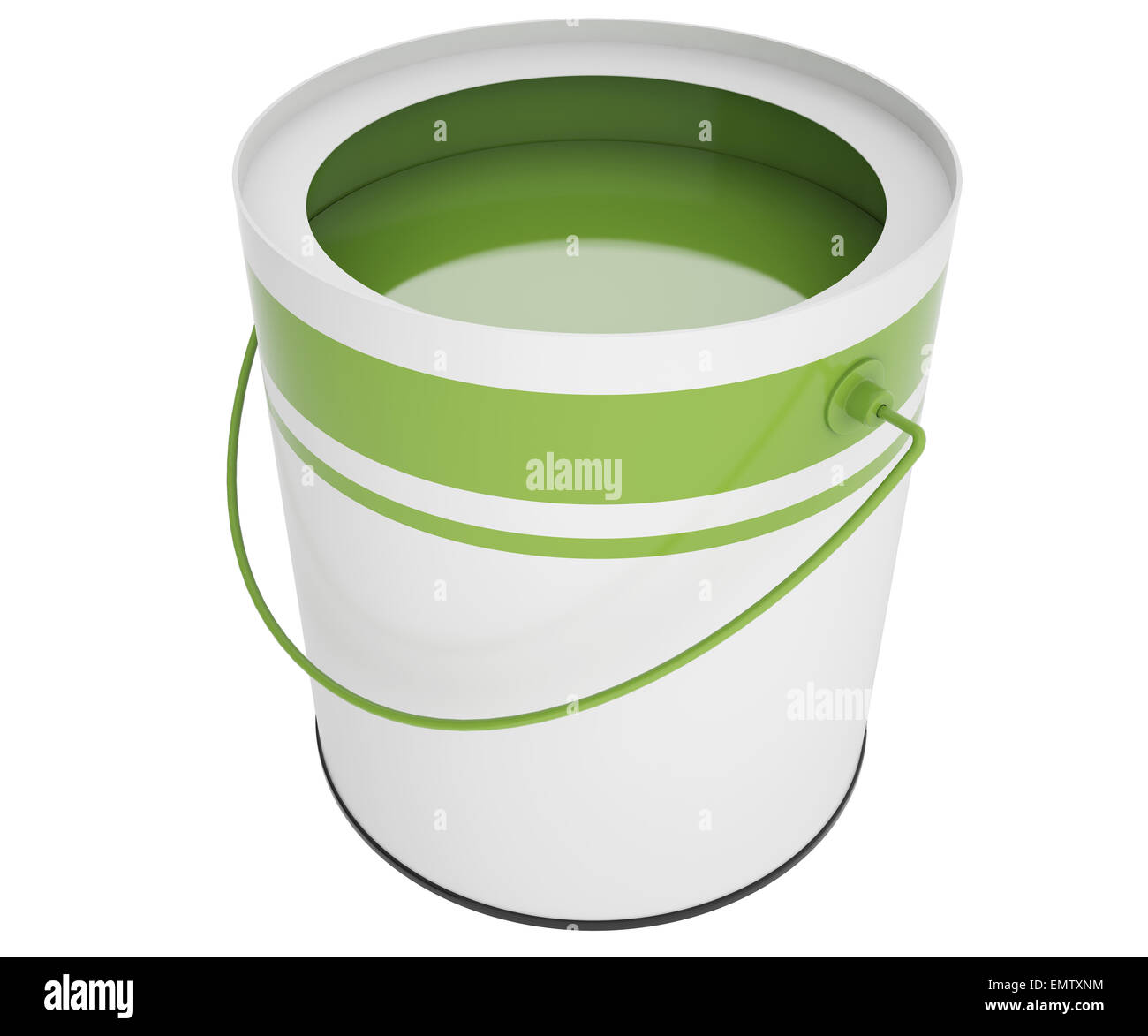 Full bank green paint isolated on white background Stock Photo - Alamy