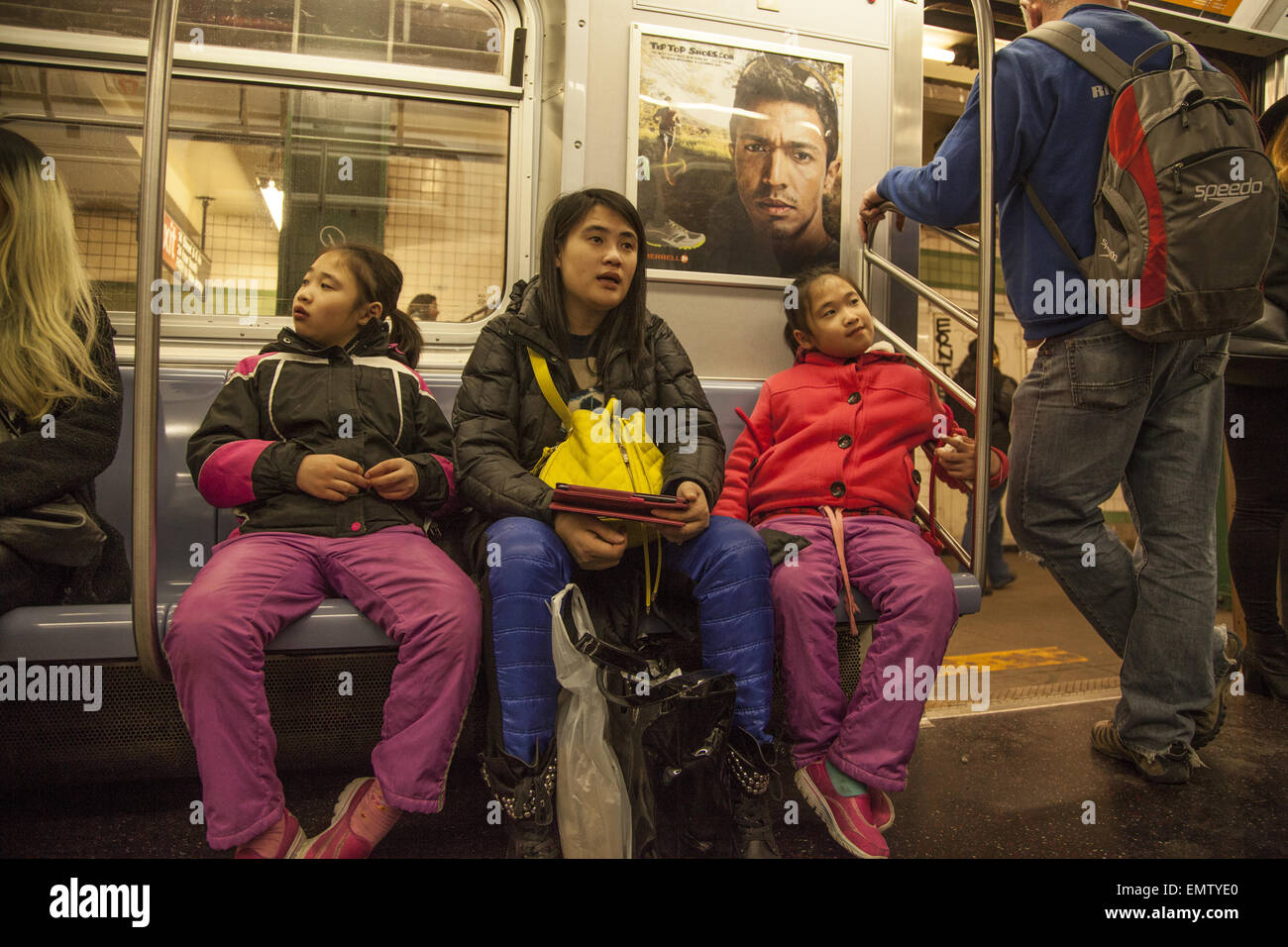 Children riding new york subway hi-res stock photography and images - Alamy