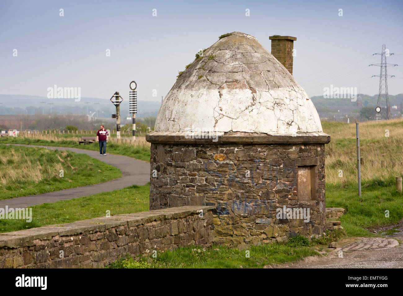 UK, Cumbria, Workington, harbour, Billy Bumley’s Hut, domed roof ...