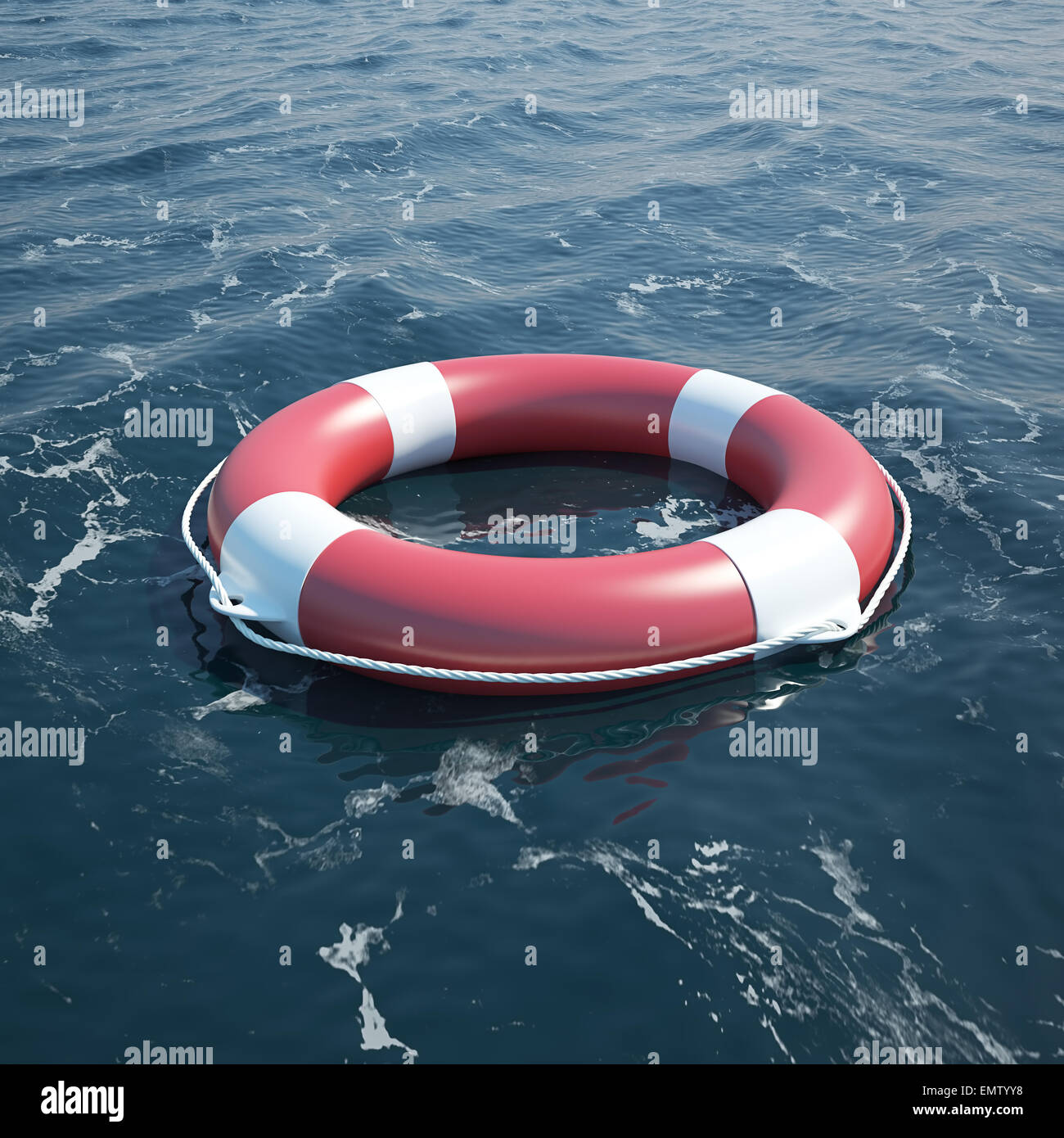 Lifebuoy in the sea Stock Photo - Alamy