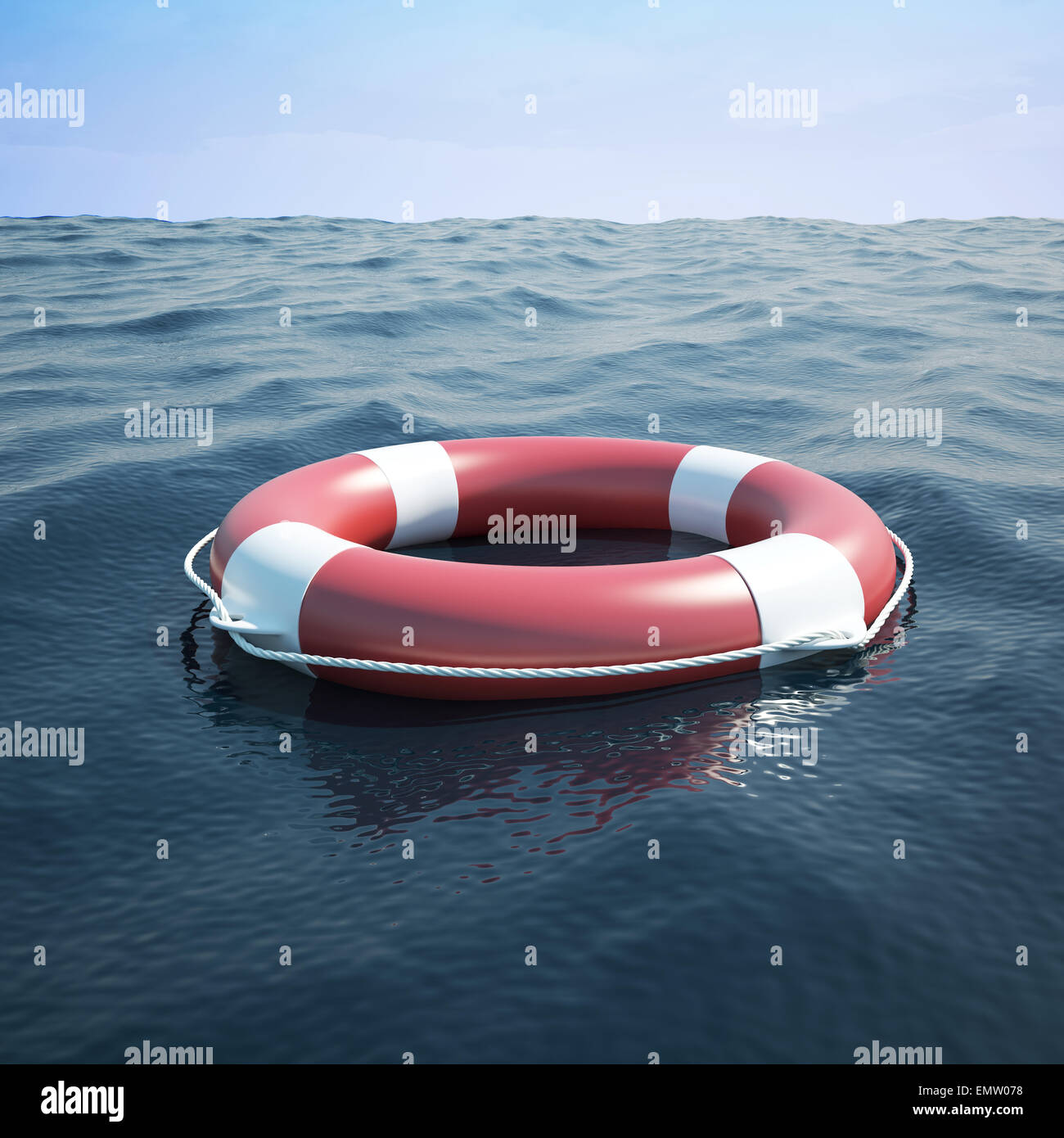 Lifebuoy in the sea Stock Photo - Alamy