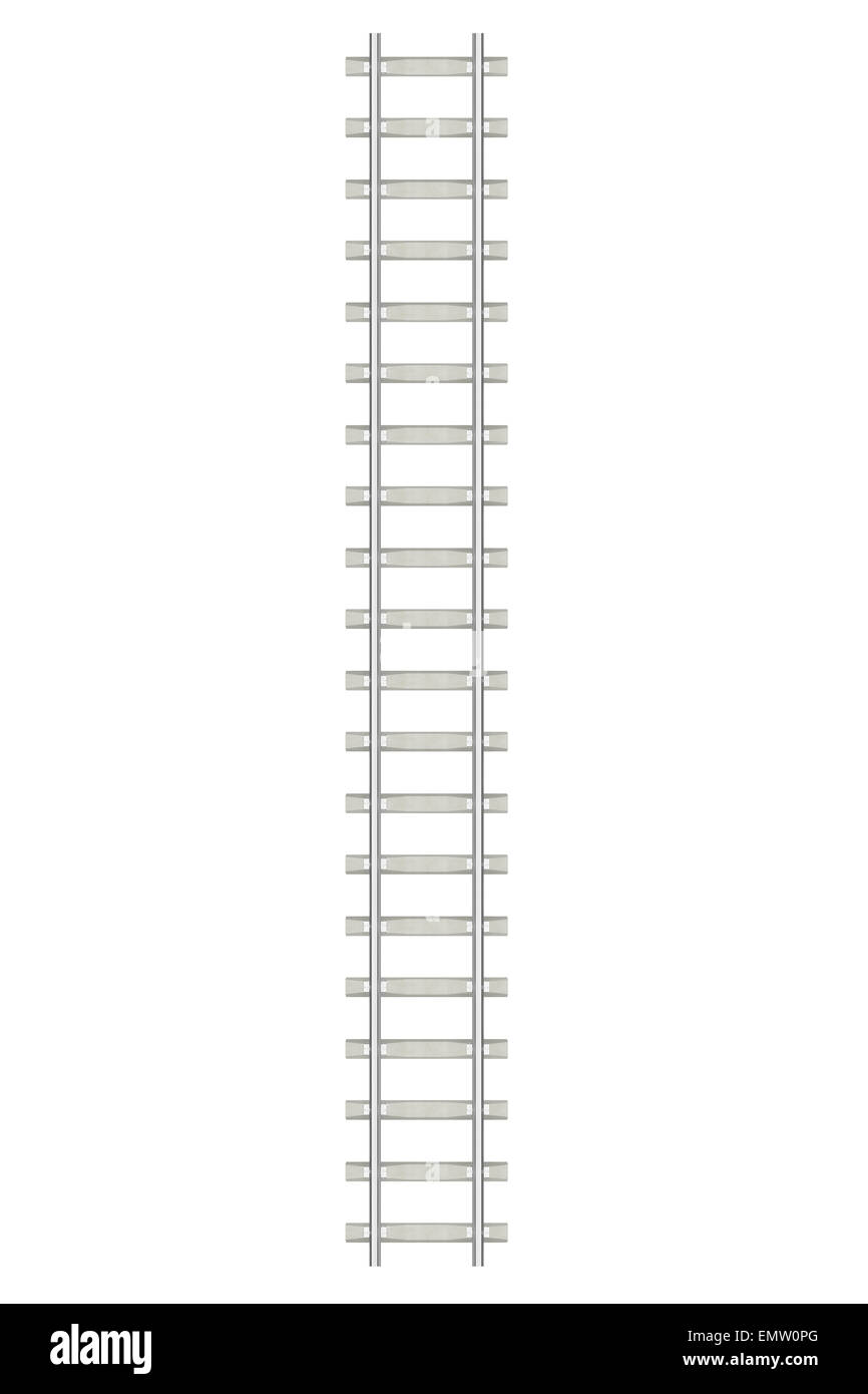Direct railway isolated on white background Stock Photo - Alamy