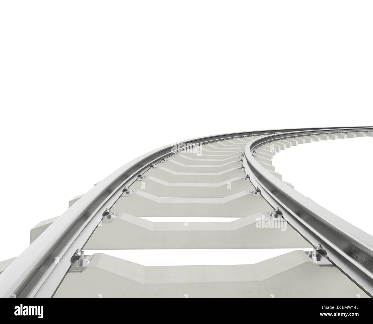Illustration bend, turn railroad isolated on white background Stock ...