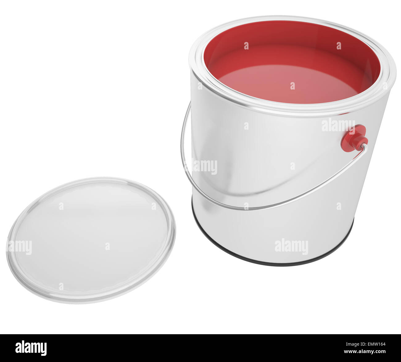 Full bank red paint isolated on white background Stock Photo - Alamy