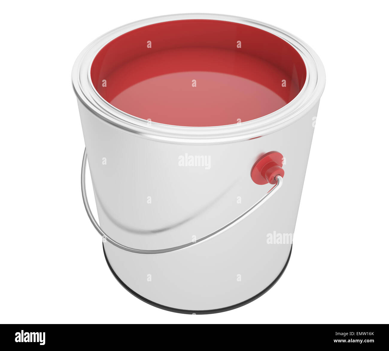 Full bank red paint isolated on white background Stock Photo - Alamy