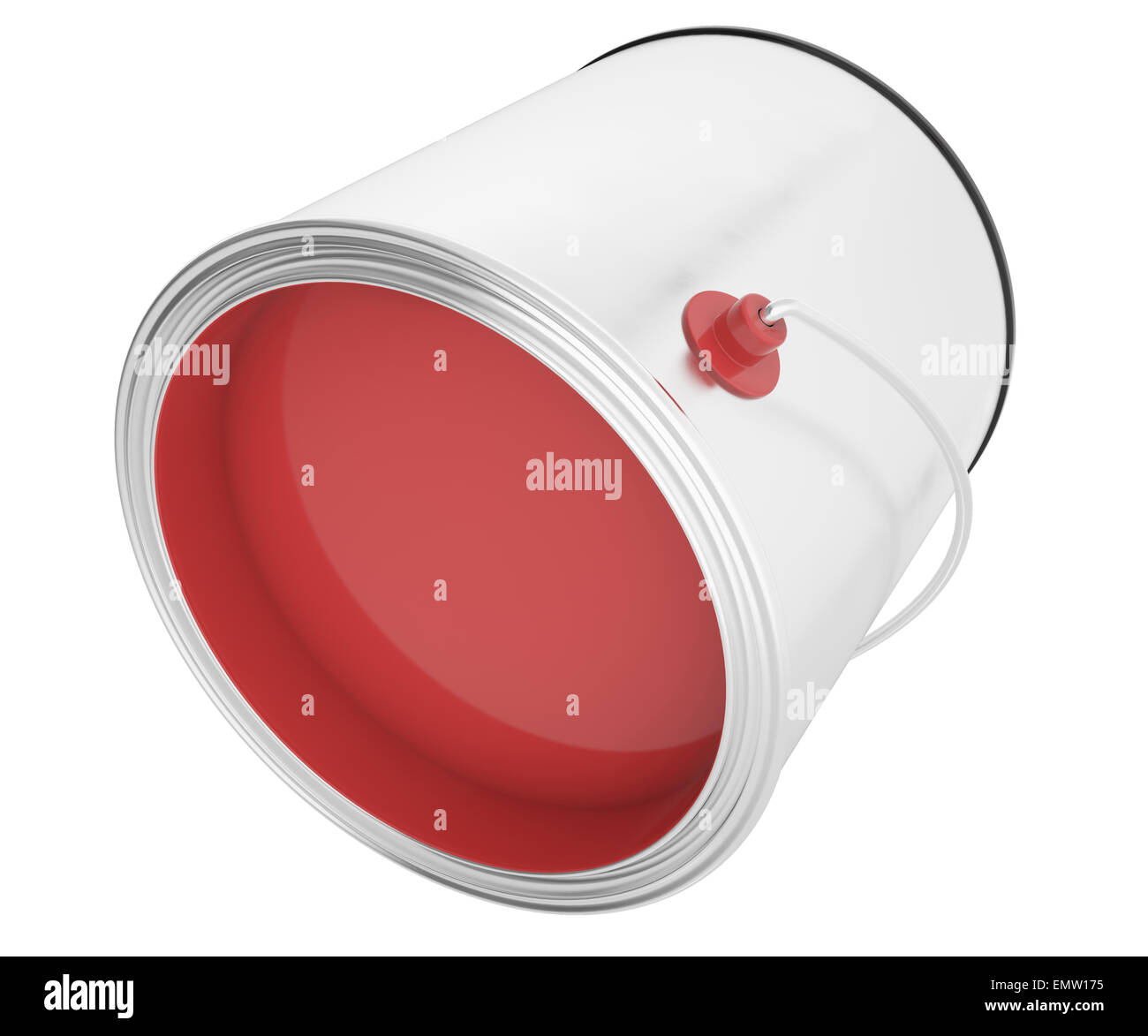 Full bank red paint isolated on white background Stock Photo - Alamy