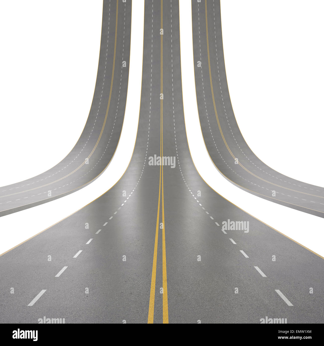 illustration of roads curved up, isolated on a white background Stock ...