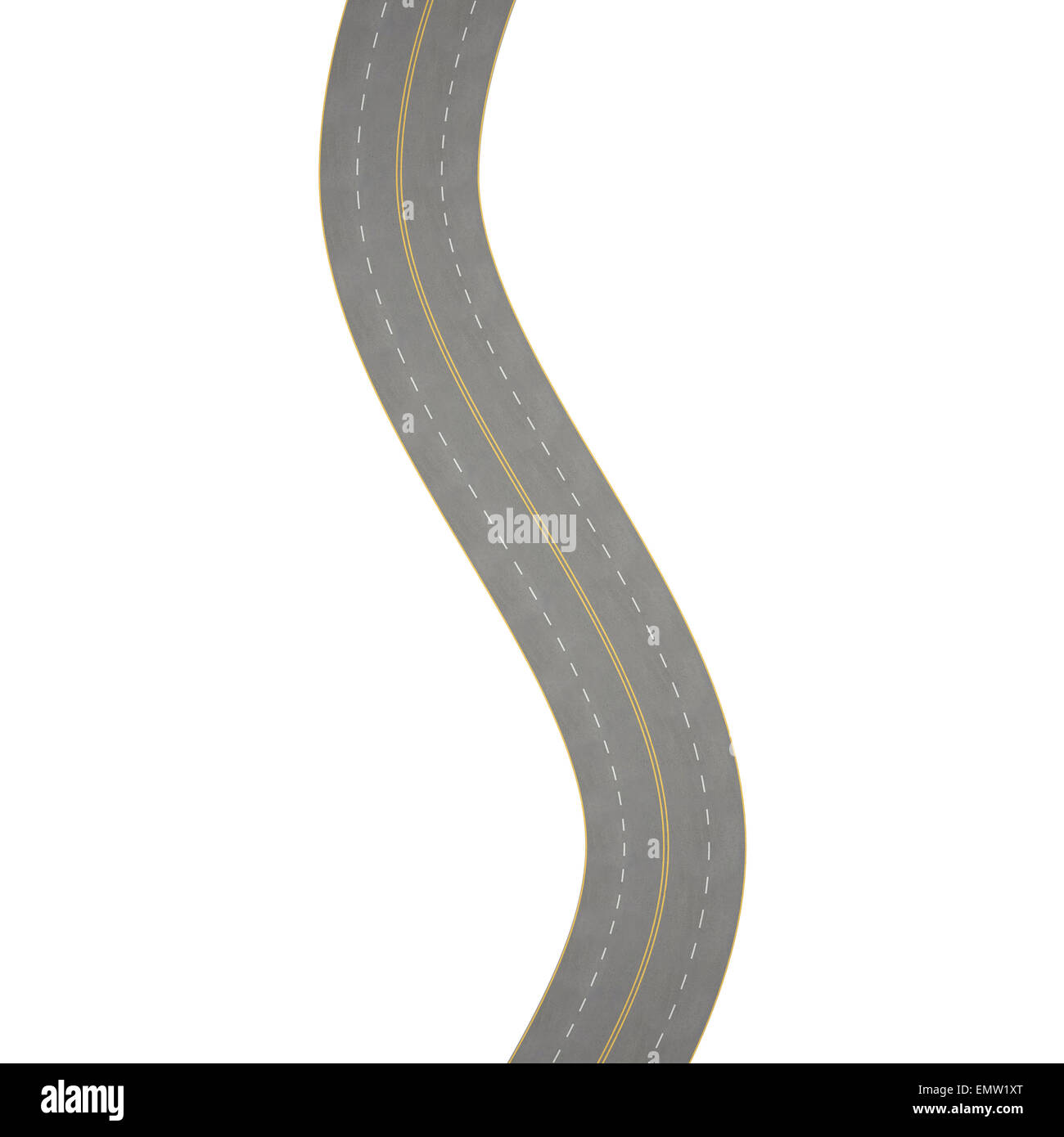 illustration of a curving, bending road, isolated on white background ...
