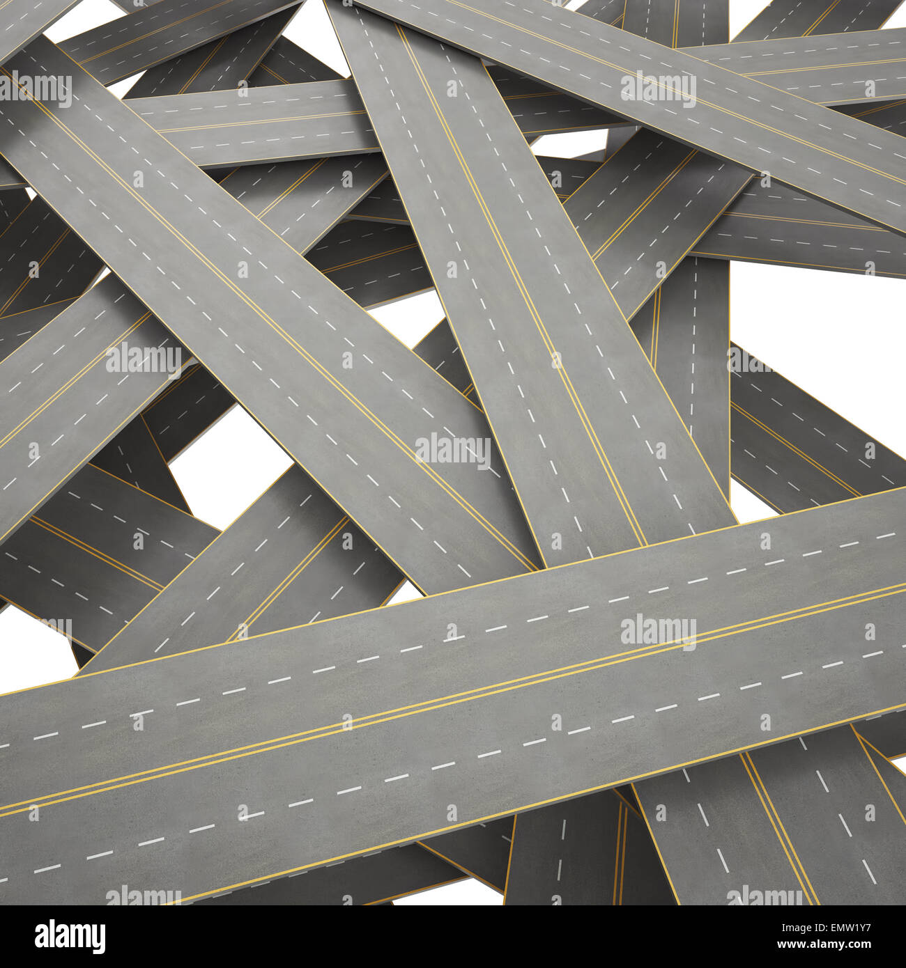 illustration tangled, crowded, chaotic roads Stock Photo - Alamy